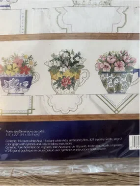Deigns for the Needle | Office | Cross Stitch Kit Teacups Designs For ...